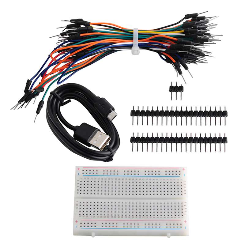 Kit Raspberry Pi Pico avec pin header, câble micro USB et breadboard ...