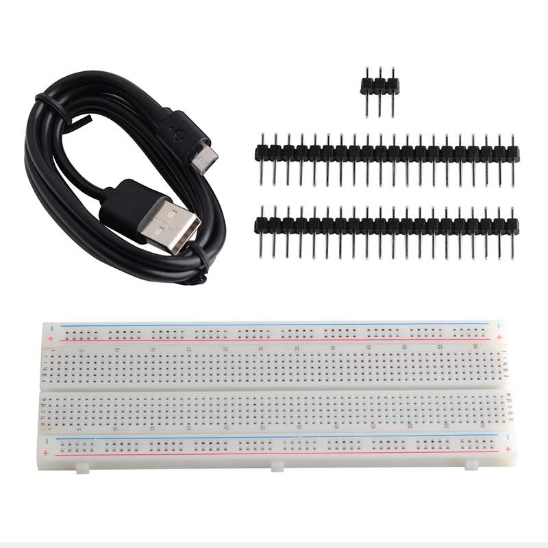 Kit Raspberry Pi Pico avec pin header, câble micro USB et breadboard ...