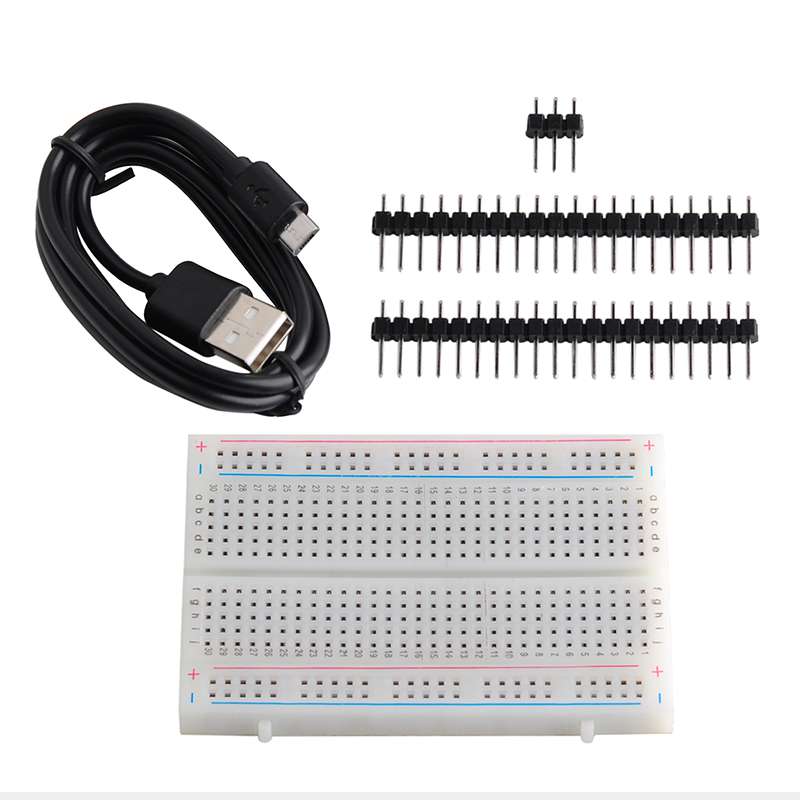 Kit Raspberry Pi Pico avec pin header, câble micro USB et breadboard ...