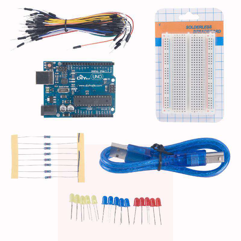 Kit Arduino UNO R3 avec Breadboard et Câbles Dupont – Starter Kit ...