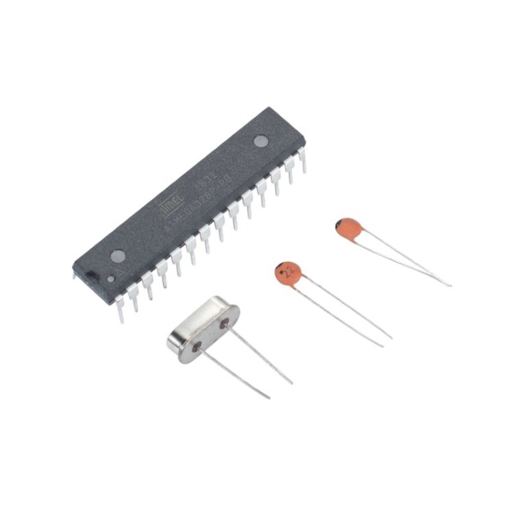 Kit ATMEGA328P-PU DIP-28 + Cristal Quartz HC-49S 16 MHz + Condensateurs ...