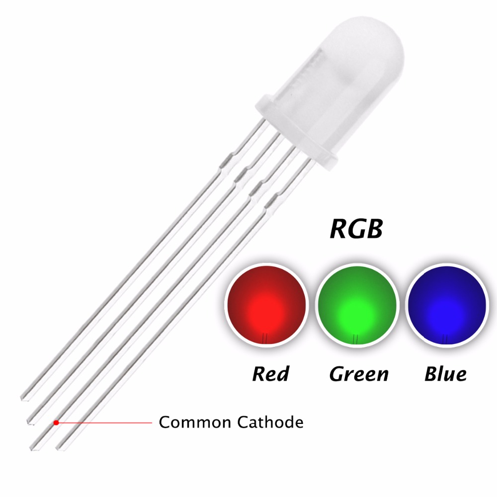 LED RGB 5mm Cathode Commune – Tricolore Haute Luminosité pour Arduino ...