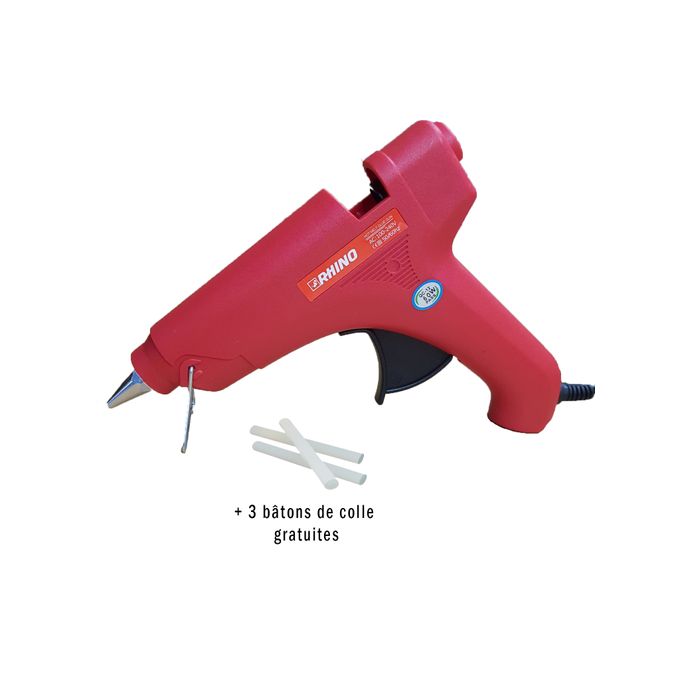 Pistolet à colle chaude Rhino 80W avec 3 bâtons – Outil puissant et ...