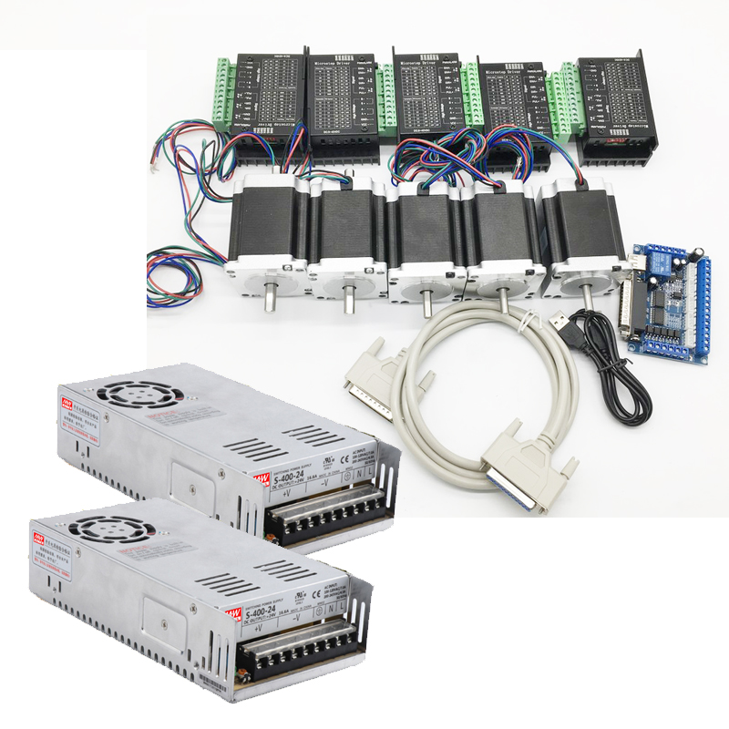 Kit CNC 5 axes Mach3 – Nema23 57mm 3A 1.23Nm + Carte Mach3 + TB6600 3 ...