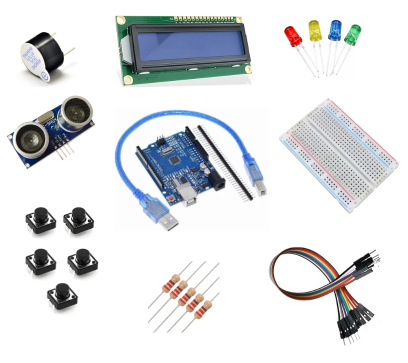 KIT Arduino UNO Complet avec Ultrason, Écran LCD 1602, Buzzer, LEDs et ...