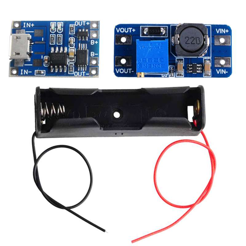 Module Booster MT3608 2A + TP4056 + Boîtier Batterie 18650 ...